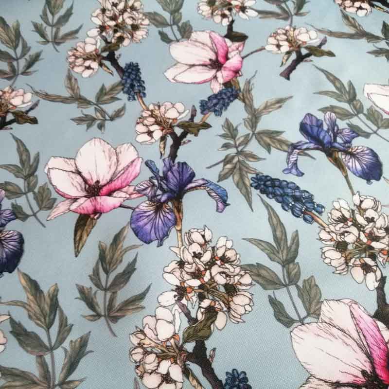 Polyester Stoff wasserdicht mit Magnolien | Mit Liebe dekoriert